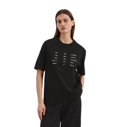 Marc O'Polo T-Shirt MARC O'POLO, Damen, Gr. L, schwarz, Single Jersey, Obermaterial: 100% Baumwolle, regular fit, Rundhals, Shirts T-Shirt