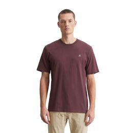 Marc O'Polo T-Shirt MARC O'POLO, Herren, Gr. S, rot (schwarz romance), Jersey, Obermaterial: 100% Baumwolle, Basic, Rundhals, Shirts T-Shirt, Logo-T-Shirt aus Bio-Baumwolle, Topseller