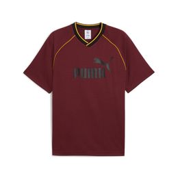 T-Shirt Puma "ESS FOOTBALL JERSEY", Damen, Gr. S, rot (ruby shimmer), Web, Obermaterial: 100% Polyester, unifarben, relaxed fit normal, Shirts T-Shirt, relaxed fit, Kurzarmdesign, mit DryCELL-Technologie