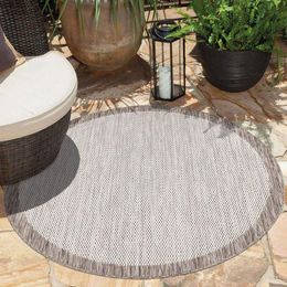 Outdoorteppich Carpet City "Outdoor 470", beige, H:5mm &Oslash;:160cm, Polypropylen, Teppiche, Outdoorteppich, UV-best&auml;ndig, Flachgewebe, auch in quadratischer Form erh&auml;ltlich