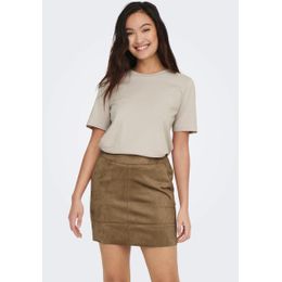 Kurzarmshirt Only "ONLOnly S/S TEE JRS NOOS", Damen, Gr. XS, beige (silber lining), Jersey, Obermaterial: 100% Baumwolle, unifarben, regular fit normal, Rundhals, Shirts, regular fit, casual, Single Jersey, Baumwolle, Rundhals