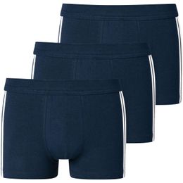 Boxer Schiesser "95/5", Herren, Gr. 5, blau (803, dunkelblau), Single Jersey, Obermaterial: 95% Baumwolle, 5% Elasthan, unifarben, eng, Unterhosen, mit softem, tonalem Bund, kontraststarke Seitenstreifen