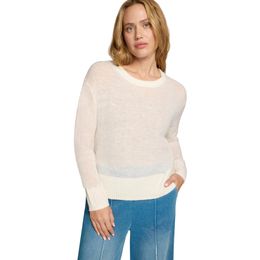 Strickpullover Zero "Damen mit Alpakawolle", Damen, Gr. 34, eggnog, Strick, Obermaterial: 45% Polyamid, 38% Polyacryl, 11% Wolle, 6% Alpaka, durchscheinend, figurbetont normal, Rundhals, eng B&uuml;ndchen krempelbar, Pullover Strickpullover, Plain/ohne Details