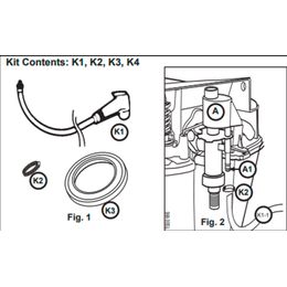 Thetford Handbrause Set 3 teilig passend f&uuml;r Thetford Toilette Aqua Magic V und Bravura - Ersatzteile Thetford Toiletten