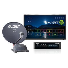 Alden AS2@ 60 HD vollautomatische Satellitenanlage Platinium inkl. S.S.C. HD Steuermodul / LTE Antenne / Smartwide LED TV 19 Zoll - Camping-Sat-