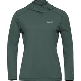 Jack Wolfskin Prelight Suncool Damen Sweatshirt olive S - Damenshirts, -blusen & -pullover