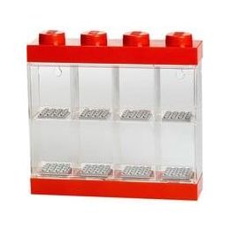 LEGO Minifiguren Display Case 8 rot, Aufbewahrungsbox rot/transparent