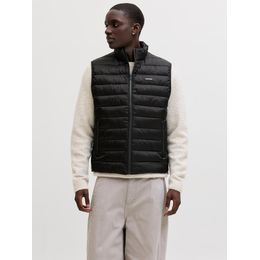 Jack & Jones JACK & JONES Herren Steppweste "JJLOUIS LIGHT BODYWARMER COLLAR"schwarz, Gr. XS, unifarben, Web, Obermaterial: 100% Polyester, Westen