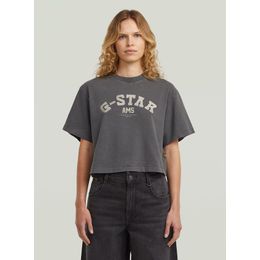G-Star Raw T-Shirt G-STAR "Washed Boxy T-Shirt", Damen, Gr. S, dk schwarz gd, Obermaterial: 100% Baumwolle, Shirts T-Shirt