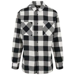 Langarmhemd Urban Classics "Urban Classics Herren Long Oversized Checked Shirt", Herren, Gr. L, US-Gr&ouml;&szlig;en, schwarz, wei&szlig;, 100% Baumwolle, Hemden