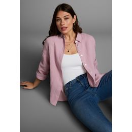 Longbluse Laura Scott, Damen, Gr. 48, rosa (rose&acute;), Web, Obermaterial: 100% Baumwolle, unifarben, Basic, l&auml;ssig geschnitten, verstellbar, Blusen Longbluse, in Musselin-Qualit&auml;t