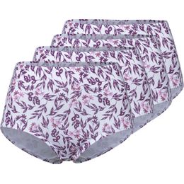 Damen Taillenslip mit Doppelzwickel, floral bedruckt pflaume-bedruckt, Gr&ouml;&szlig;e 36/38