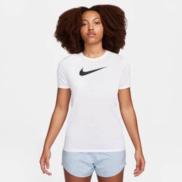 T-Shirt Nike "Nike Women's Dri-FIT Graphic T-Shirt", Damen, Gr. L, wei&szlig;, schwarz, Obermaterial: 100% Polyester, normal, Shirts T-Shirt, f&uuml;r Erwachsene, leichtes Material, aus Polyester, sportlicher Stil