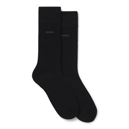 Businesssocken BOSS "2P RS Bamboo 1027", Herren, Gr. 43-46, schwarz (schwarz 001), Viskose, unifarben, elastisch, Socken, mit Strickb&uuml;ndchen
