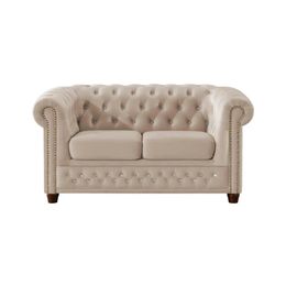 S-STYLE Chesterfield Einzelsofa Cleo Blink beige Ma&szlig;e (cm): B: 148 H: 72 Sofas > Sofas nach Material > Stoffsofas &raquo; Sofa DE