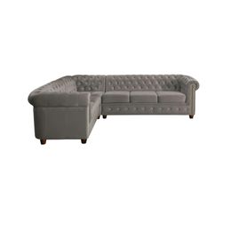 S-STYLE Chesterfield Ecksofa Cleo Blink grau Ma&szlig;e (cm): B: 264 H: 72 &raquo; M&ouml;bel Kraft