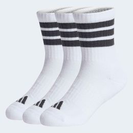 Funktionssocken adidas Performance "3S KD C CRW 3P", M&auml;dchen, Gr. 22-24, wei&szlig;, schwarz, schwarz, Obermaterial: 63% Baumwolle, 32% Polyester, 4% Elasthan, 1% Polyamid, Socken