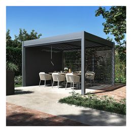 SONSTIGE Sichtschutzrollo f&uuml;r Pergola Pavillon mit Lamellen Dach Oasis anthrazit