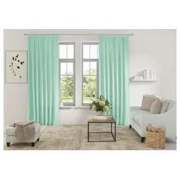 Vorhang OTTO HOME "Parry" Gr. 2, gr&uuml;n (mint), B:140cm H:175cm, Polyester, Recyceltes Material, Gardinen, 2-er Set, blickdicht, monochrom, basic, einfarbig, Bestseller
