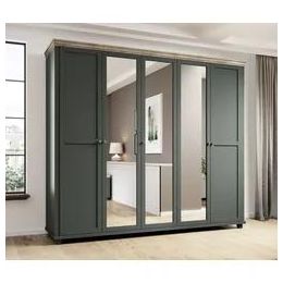 Kleiderschrank Home Affaire "Evora, Landhausschrank in 3 verschieden Gr&ouml;&szlig;en, T&uuml;ren mit Soft- Close", gr&uuml;n (gr&uuml;n, lefkas, gr&uuml;n), B:246cm H:216cm T:62cm, ABS-Kunststoff, Dekorfolie, FSC-zertifizierter Holzwerkstoff, MDF, Schr&auml;nke, Kleiderschrank, Kleiderschrank mit Spiegel, aus FSC-zertifiziertem Holzwerkstoff