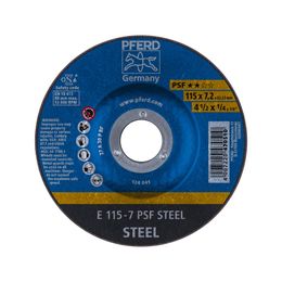 Pferd TOOLS Schruppscheibe E 115x7,2x22,23 mm Universallinie PSF STEEL f&uuml;r Stahl (62011634)