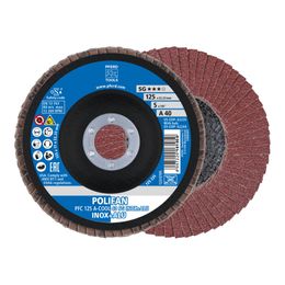 Pferd TOOLS POLIFAN F&auml;cherscheibe PFC 125x22,23 mm konisch A-COOL 40 SG INOX+ALU Edelstahl/Alu (67754125)