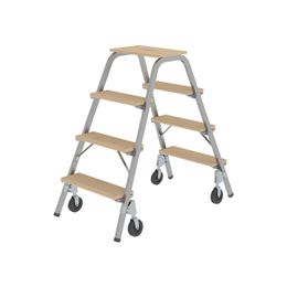 MUNK Stahl-Holz-Tritt Brems-Bockrollen 4 Stufen (039014)