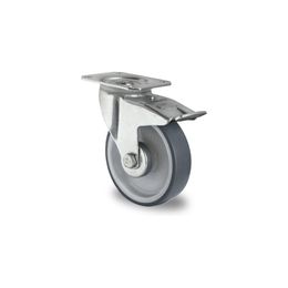 CASCOO Lenkrolle mit Totalfeststeller &oslash; 200 mm Serie P2V2 Rollenlager (TPP58W0200P2V2R1W)