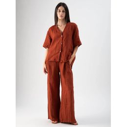 MND Shirt 'Wild Linen' Damen Gr&ouml;&szlig;e S/L knallrot