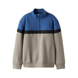 name it Sweatshirt Jungen Gr&ouml;&szlig;e 116 blau / greige / schwarz