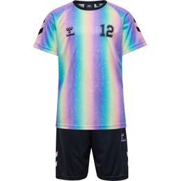 Hummel Trainingsanzug Jungen Gr&ouml;&szlig;e 176 hellblau / hellgelb / hellpink / schwarz