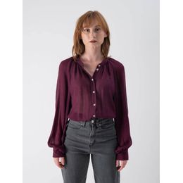 MND Bluse 'Mandarin collar' Damen Gr&ouml;&szlig;e M/L weinrot