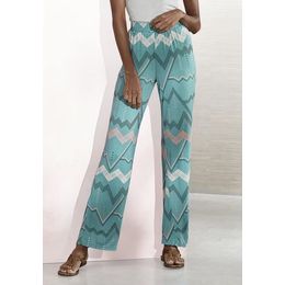 Lascana Pyjamahose mehrfarbig Gr. 40/42 f&uuml;r Damen. Mit Allover-Druck, Print. Bequem