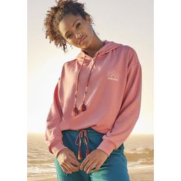 Vivance Hoodie braun Gr. 36/38 f&uuml;r Damen. Ohne Ausschnitt und Kordel, Druck. Bequem. Nachhaltig.