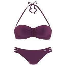 Buffalo Set: B&uuml;gel-Bandeau-Bikini 'Zopf' rot Gr. 38 Cup E. Mit B&uuml;gel Und Mit St&auml;bchen