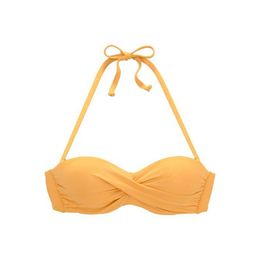 s.Oliver B&uuml;gel-Bandeau-Bikini-Top 'Rome' gelb Gr. 40 Cup E. Mit B&uuml;gel Und Mit Seitlichen St&auml;bchen