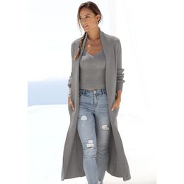 Lascana Longstrickjacke mehrfarbig Gr. 40/42 f&uuml;r Damen. Figurumspielend. Nachhaltig.