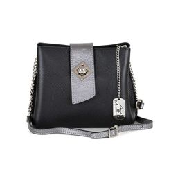 Anna Morellini Leder-Umh&auml;ngetasche "Santuzza" in Schwarz - (B)22 x (H)19 x (T)10 cm - 76% | Damen-taschen