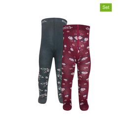 Ewers 2er-Set: Strumpfhosen in Anthrazit/ Rot - 40% | Gr&ouml;&szlig;e 62 | Babysocken-strumpfhosen