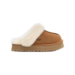 UGG Australia UGG Leder-Hausschuhe "Disquette" in Hellbraun - 10% | Gr&ouml;&szlig;e 36 | Damen-pantoletten
