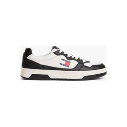 Tommy Hilfiger Shoes Leder-Sneakers in Schwarz/ Wei&szlig; - 60% | Gr&ouml;&szlig;e 46 | Herrensneakers