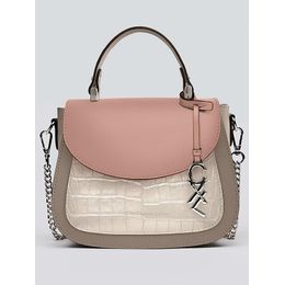 CXL by Christian Lacroix Leder-Henkeltasche "Haussmann" in Rosa/ Beige/ Grau - (B)23 x (H)20 x (T)11 cm - 73% | Damen-taschen