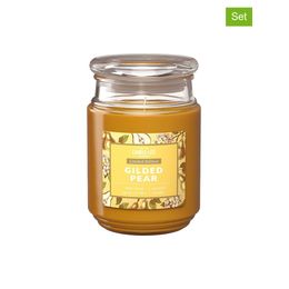 CANDLE-LITE 2er-Set: Duftkerzen "Gilded Pear" in Helllbraun - 2x 510 g - 52% | Kerzen-vasen