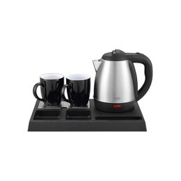ADLER Hotel-Wasserkocher-Set ''AD 1354'' in Schwarz/ Silber - 1,2 l - 64% | Kuechengeraete