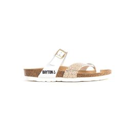 BAYTON Zehentrenner "Diane" in Gold/ Wei&szlig; - 56% | Gr&ouml;&szlig;e 37 | Damen-sandalen