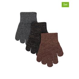 Mikk-line 3er-Set: Handschuhe in Grau/ Hellbraun/ Schwarz - 34% | Gr&ouml;&szlig;e 104-122 | Baby-handschuhe