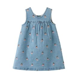 Lil'atelier Kleid M&auml;dchen Gr&ouml;&szlig;e 110 blue denim / oliv / rosa