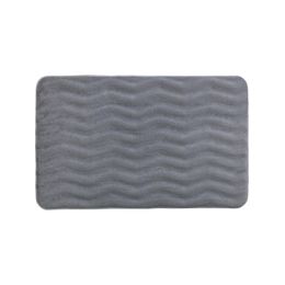 Wenko Badvorleger "Waves" in Grau - (L)80 x (B)50 cm - 57% | Heimtextilien-badematten