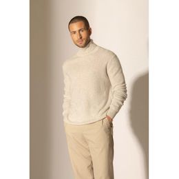 Perfect Cashmere Kaschmir-Rollkragenpullover "Trevor" in Creme - 63% | Gr&ouml;&szlig;e L | Herren-plussize