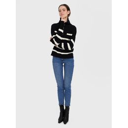 V&eacute;ro Moda Vero Moda Pullover "Saba" in Schwarz/ Creme - 60% | Gr&ouml;&szlig;e S | Damen-pullover-cardigans
